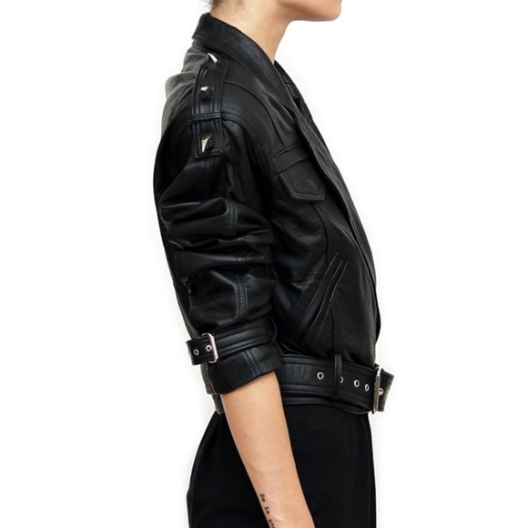 Nick Alan | Jackets & Coats | Leather Punk Motorcycle Jacket With ...